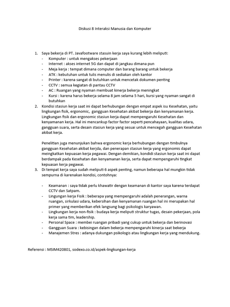 Diskusi 8 Interaksi Manusia Dan Komputer | PDF