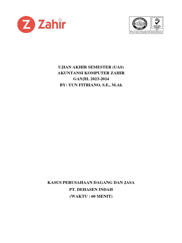 Ujian Uas Zahir | PDF