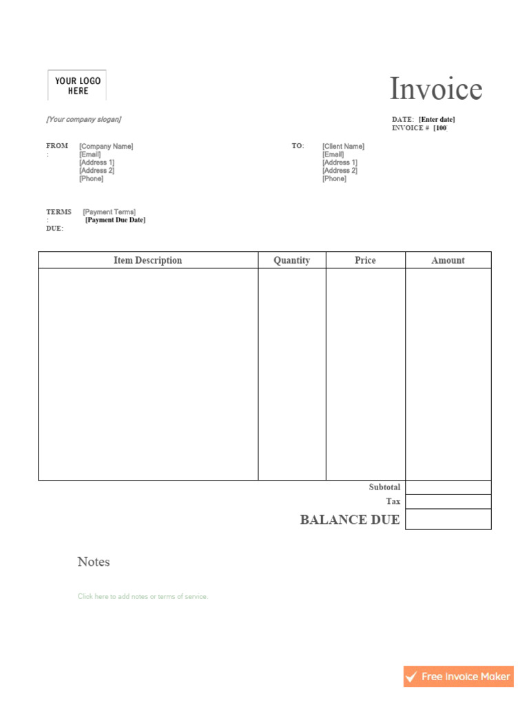 Freeinvoicemaker Simple Template | PDF