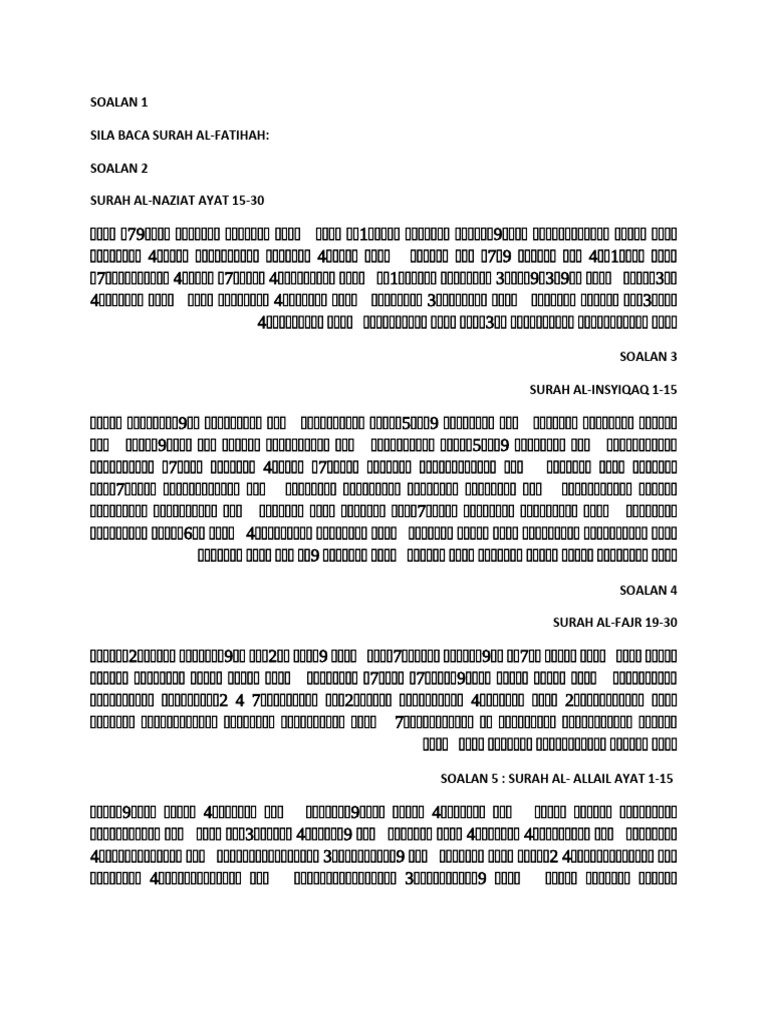 Soalan Hafazan SK MSSS 2021 | PDF