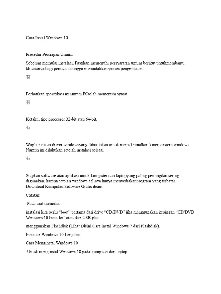Panduan Instalasi Windows 10 Lengkap | PDF