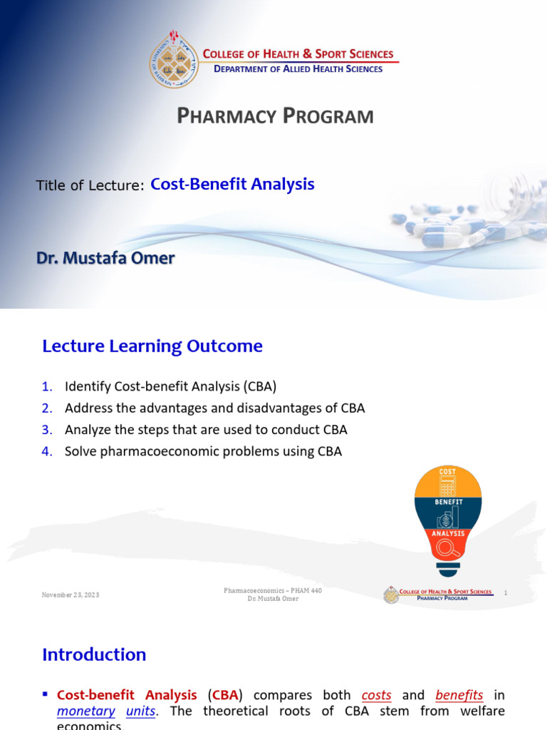 Lec 07 - Cost-Benefit Analysis | PDF | Cost–Benefit Analysis | Economics