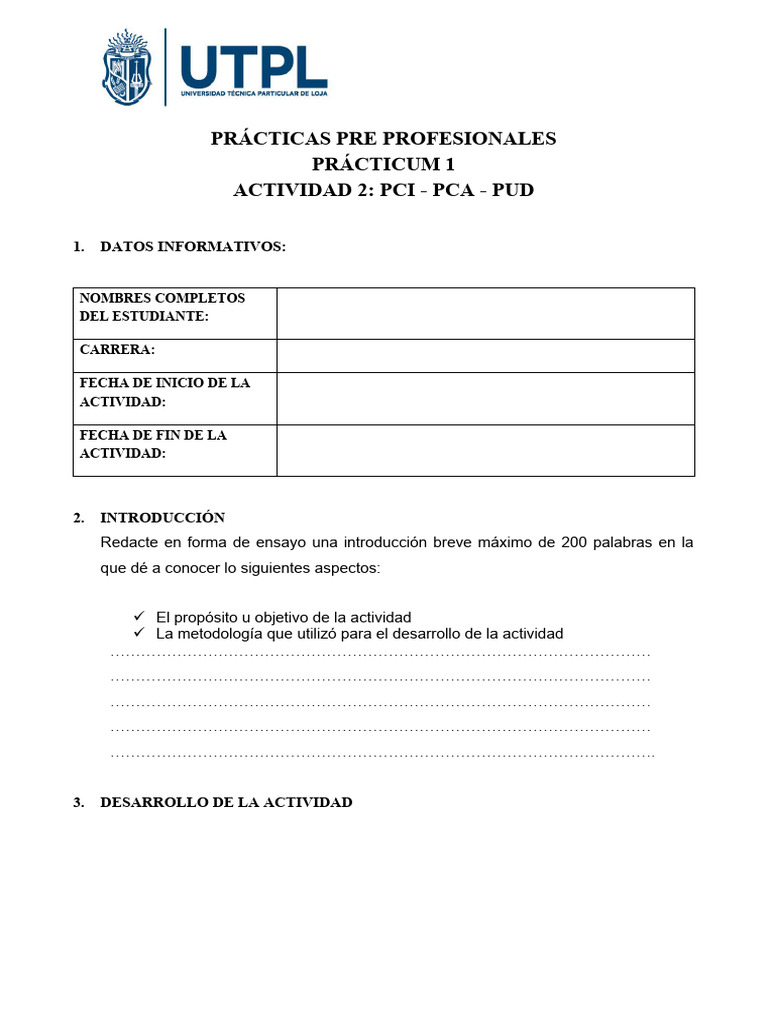 ESQUEMA-ACTIVIDAD 2-Elementos de La PCI-PCA - PUD | PDF | Evaluación | Planificación