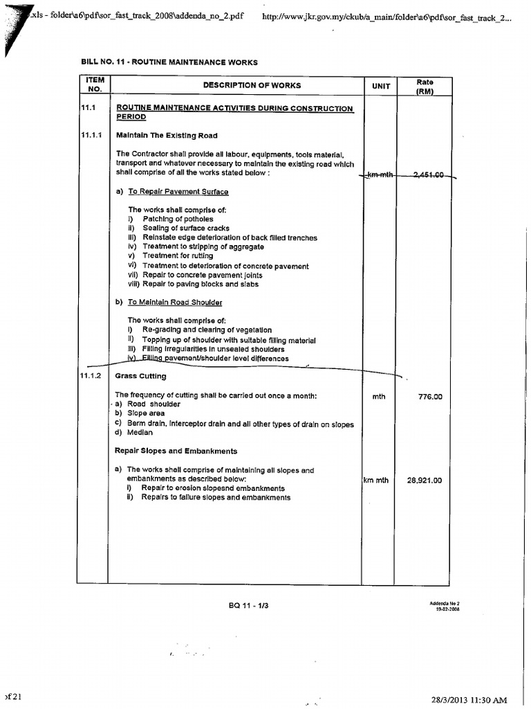 Routine Maintenance JKR Example | PDF