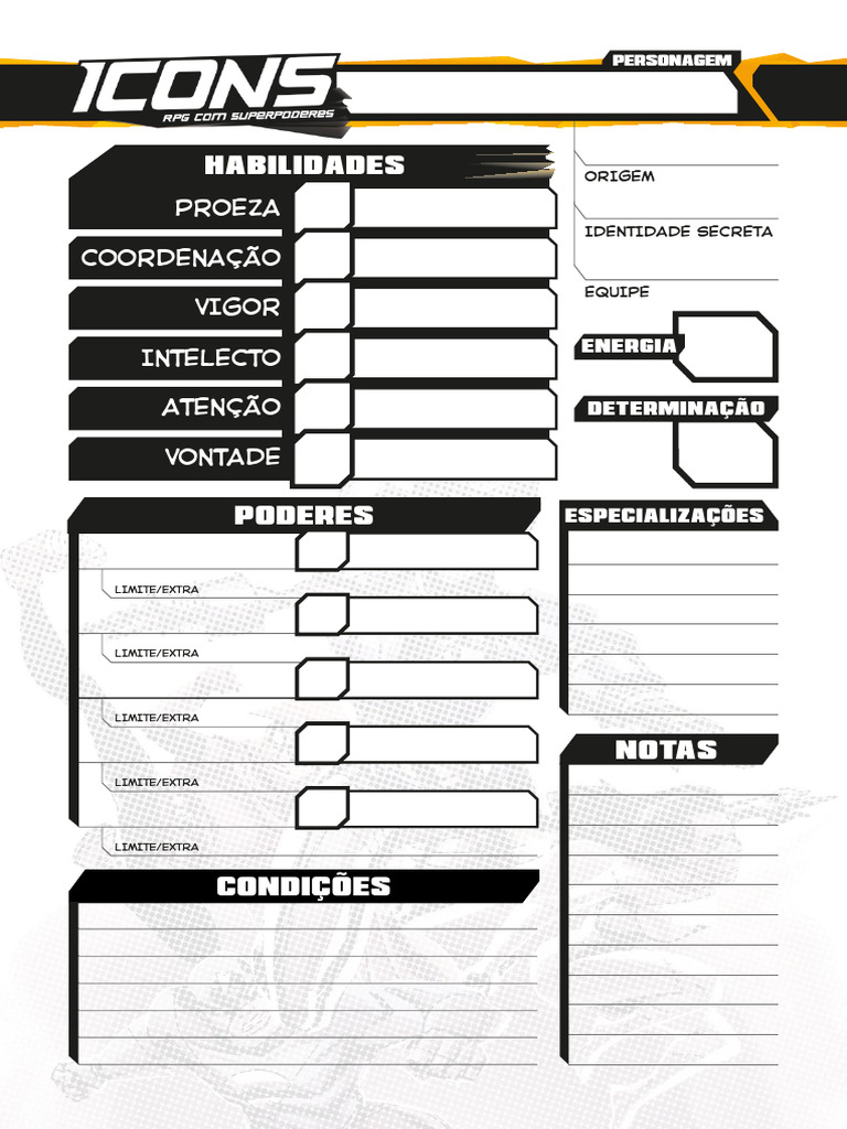 Ficha de Habilidades para RPG | PDF