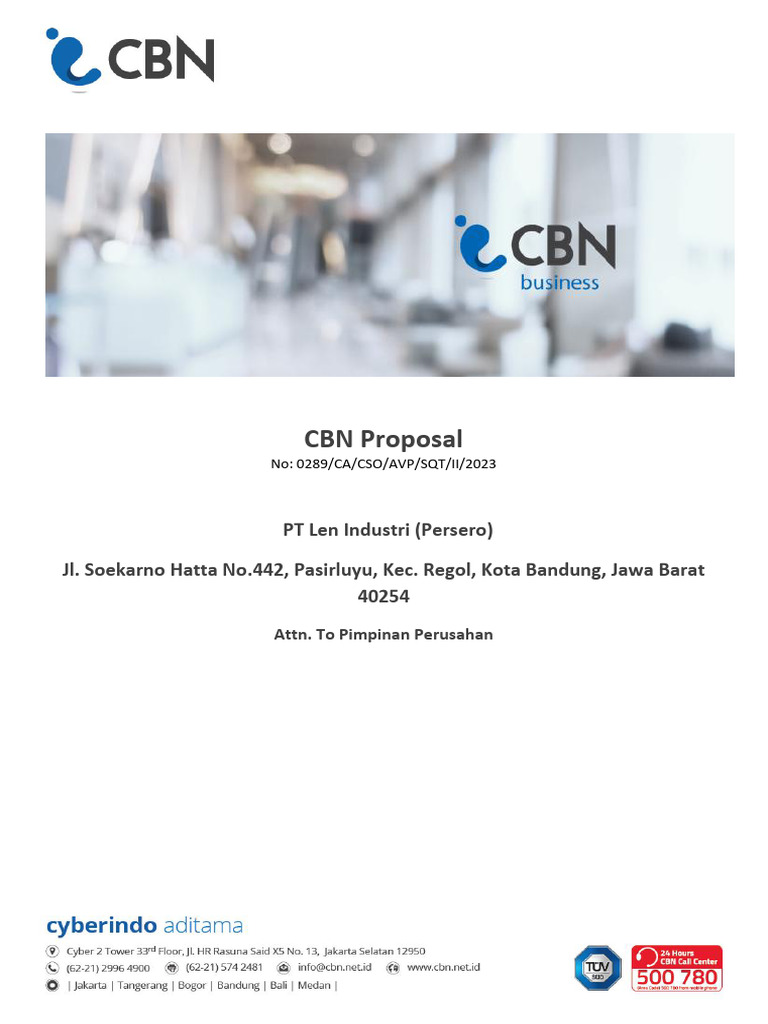 Price Quotation CBN Internet Dedicated Service For PT Len Bandung | Download Free PDF | Computer ...