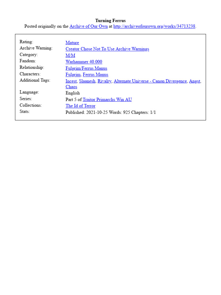 Turning Ferrus | PDF