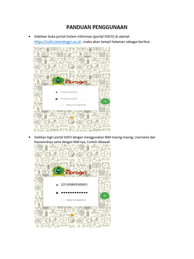 Panduan Penggunaan Sisfo | PDF