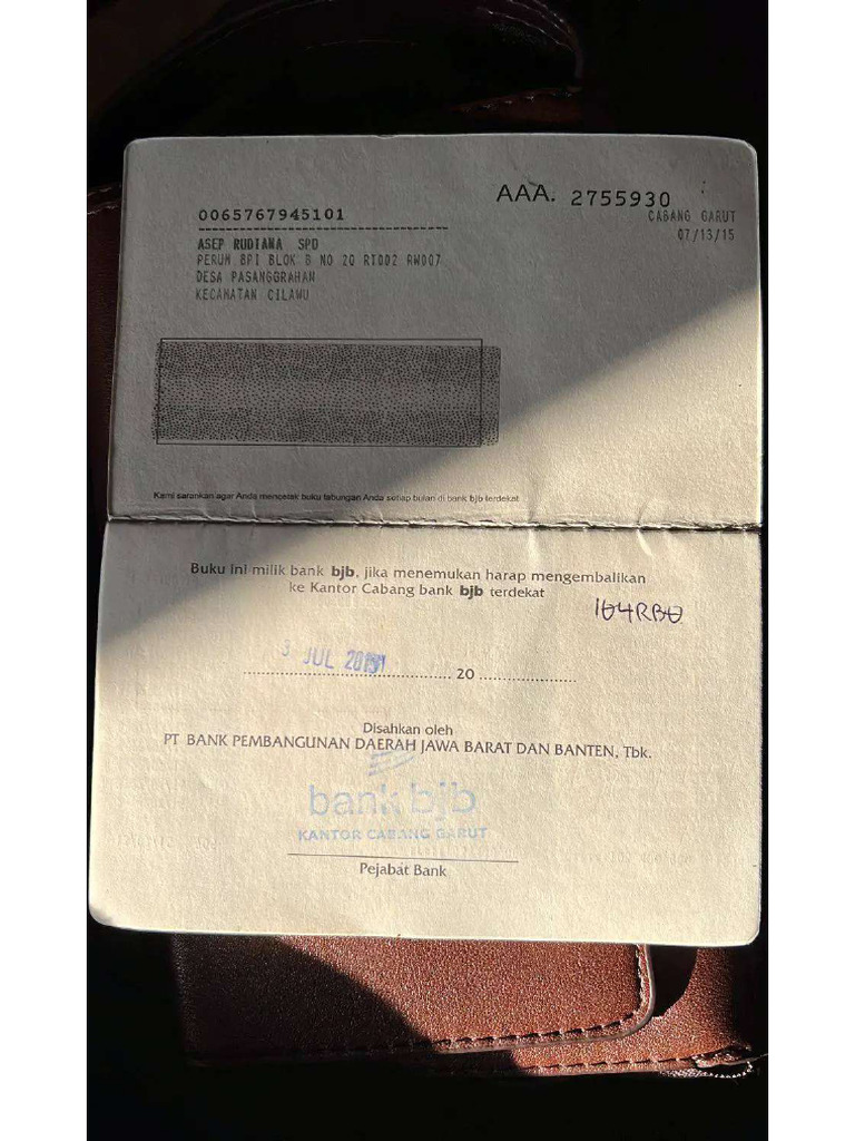 Buku Tabungan Rek Kepala Sekoah | PDF