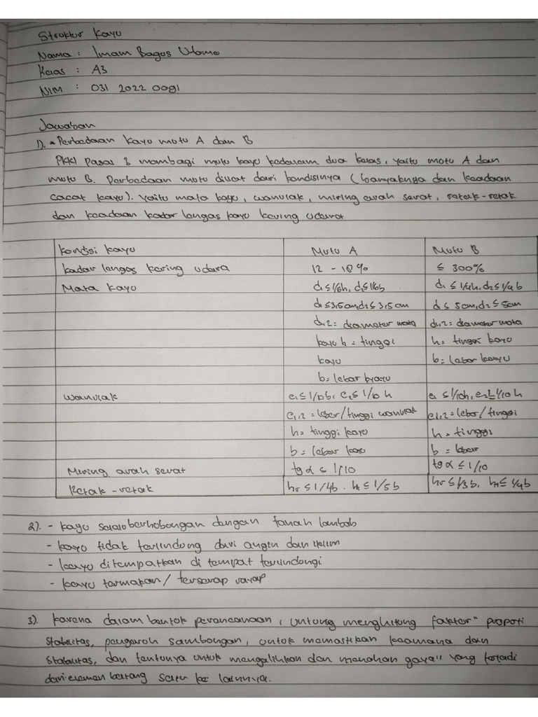 Uas Struktur Kayu - A3 - Imam Bagus Utomo | PDF