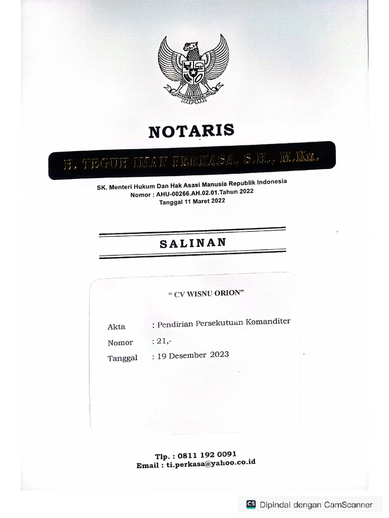 CV Wisnu Orion | PDF