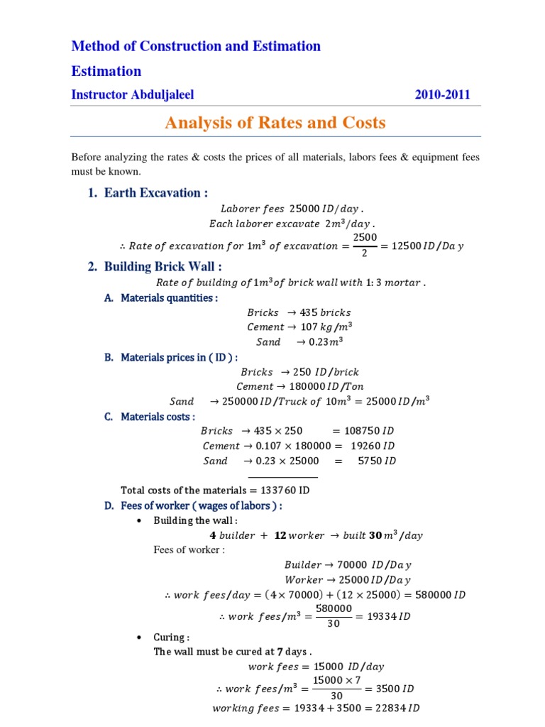 Analysis of Rates | PDF | Concrete | Economic Sectors