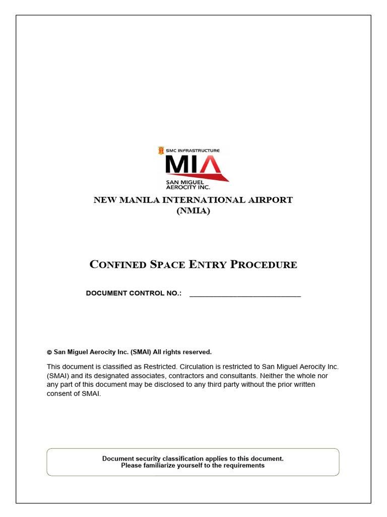 Confined Space Entry Procedure Draft | PDF Confined Space Entry Procedure Draft | PDF