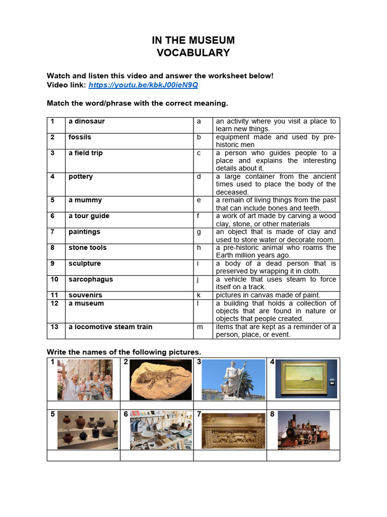 In A Museum Vocabulary and Reading Exercise - 149920 | PDF | Museum