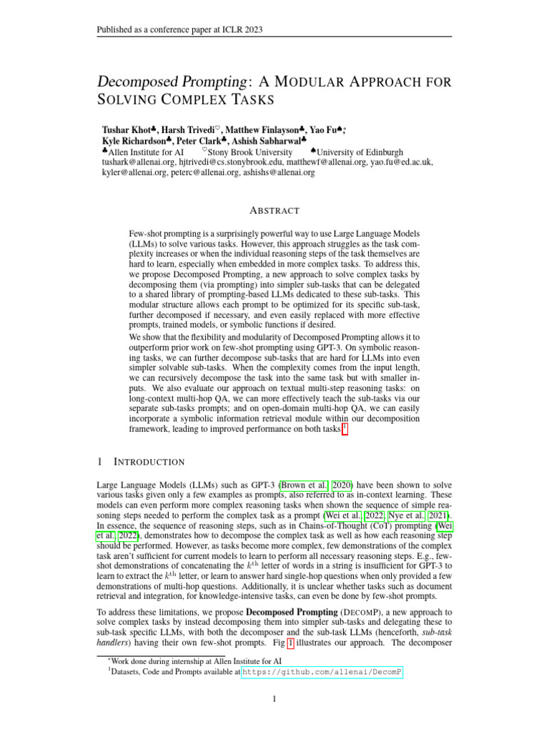 DECOMPOSED PROMPTING | PDF | Computing