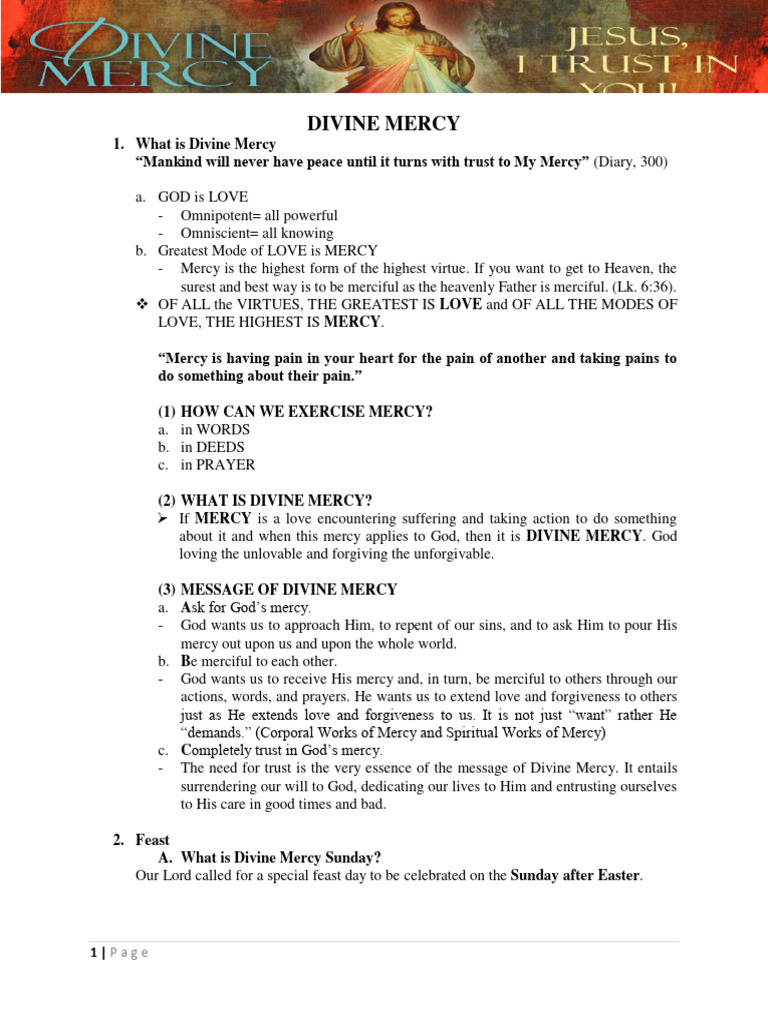 Divine Mercy | PDF | Christian Worship And Liturgy | Theology