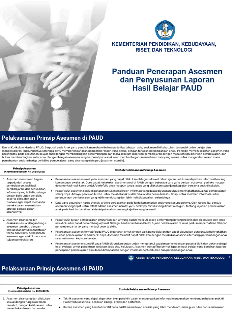 Penyusunan Asesmen Dan Laporan Hasil Belajar PAUD | PDF