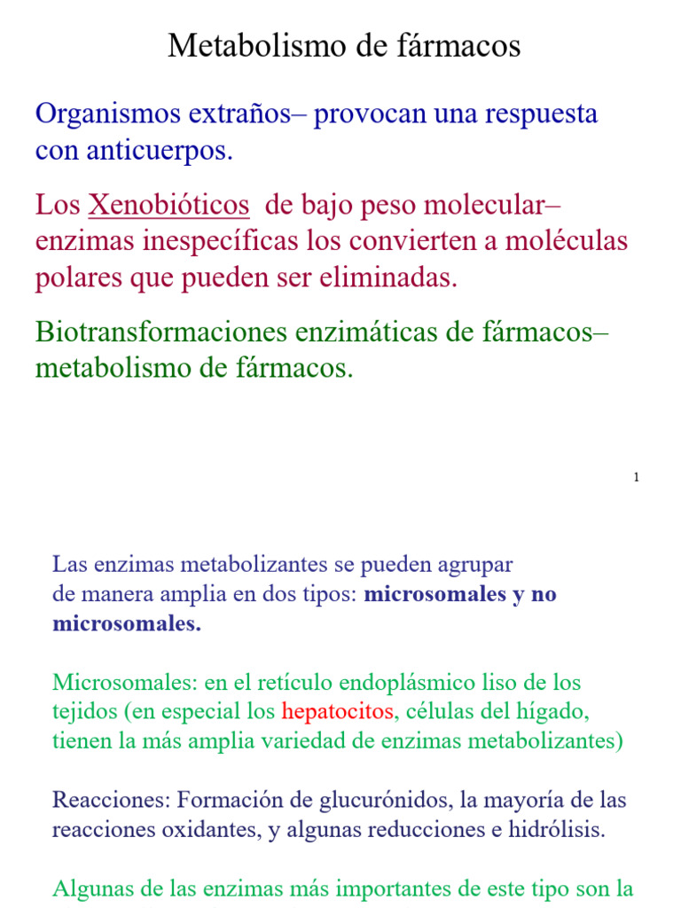 Metabolismo de Farmacos | PDF | Metabolismo de drogas | Citocromo P450