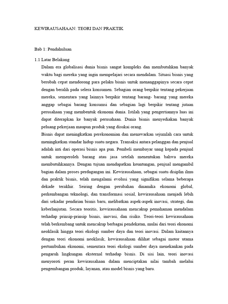 Buku 1 Kewirausahaan Teori Dan Praktik Pdf