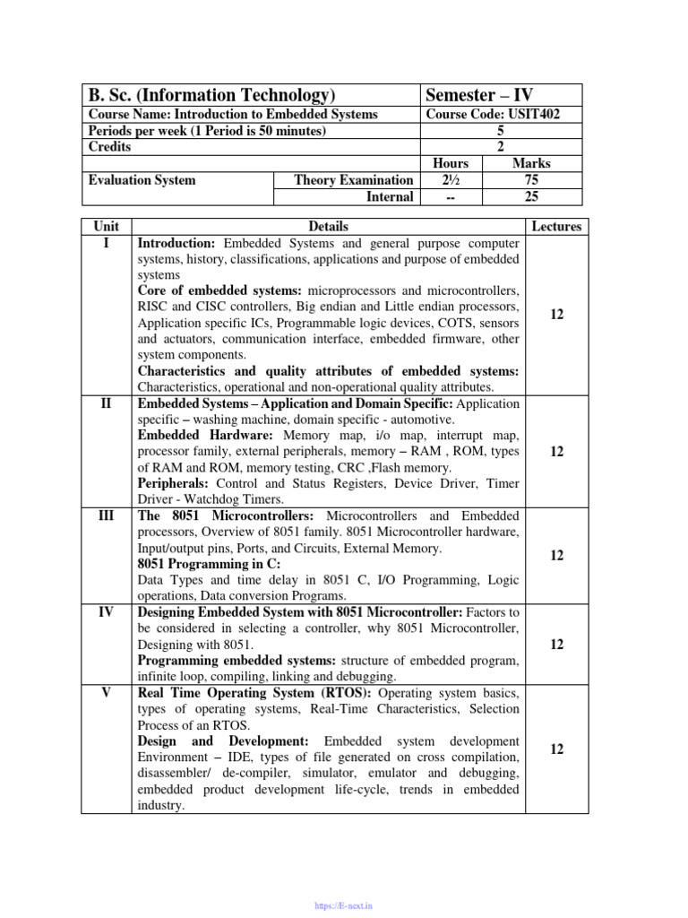 Embedded Systems Course Overview | PDF | Embedded System | Microcontroller