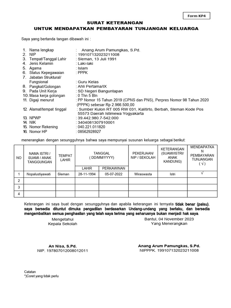 Format KP4 2024 | PDF