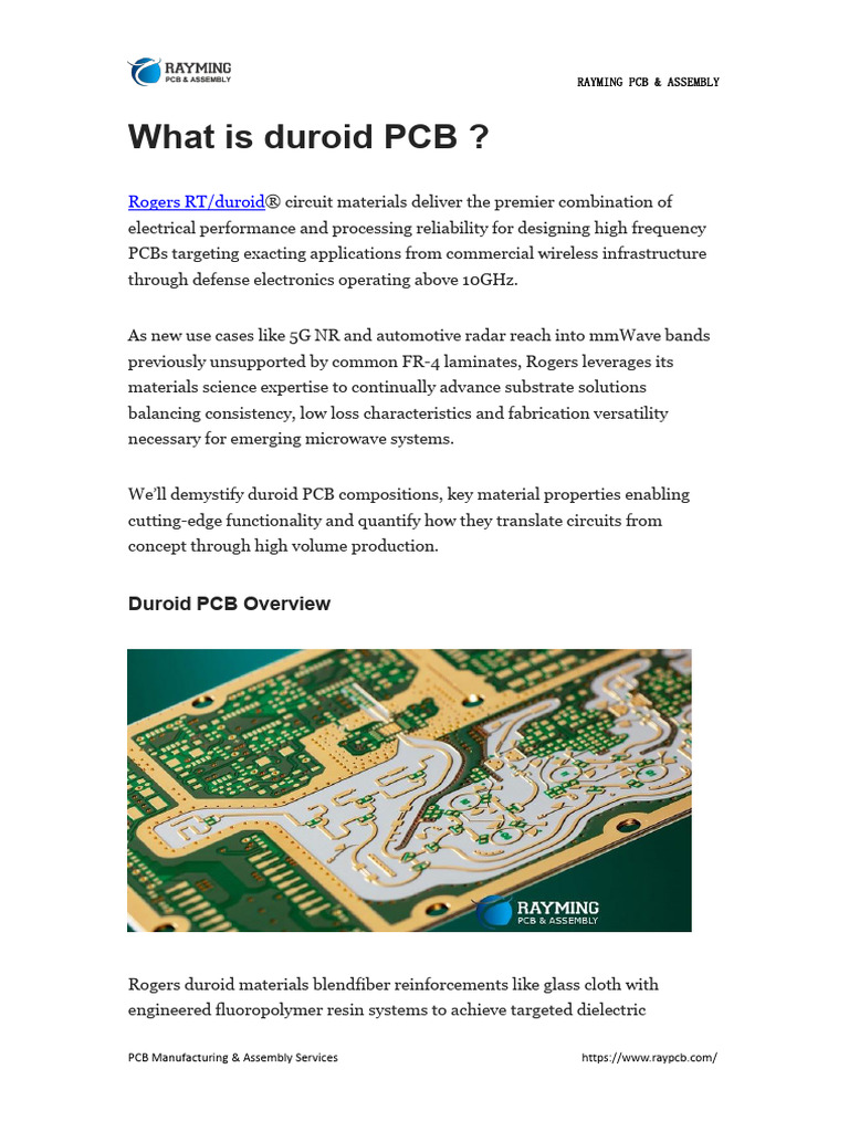 What Is Duroid PCB | PDF | Printed Circuit Board | Extremely High Frequency