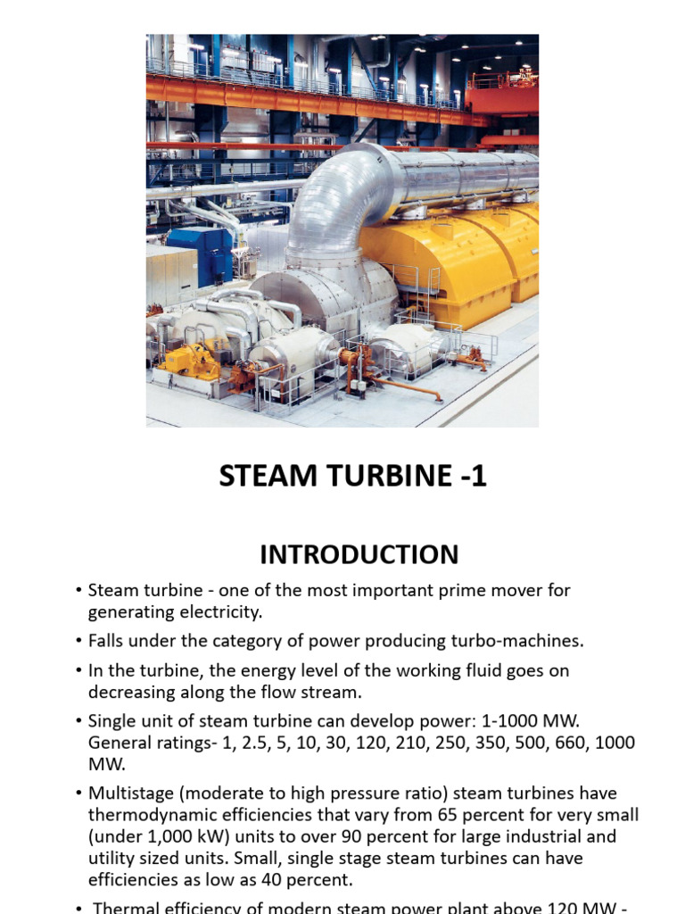 EE16104 L10 Steam Turbines1 | PDF | Turbine | Power (Physics)