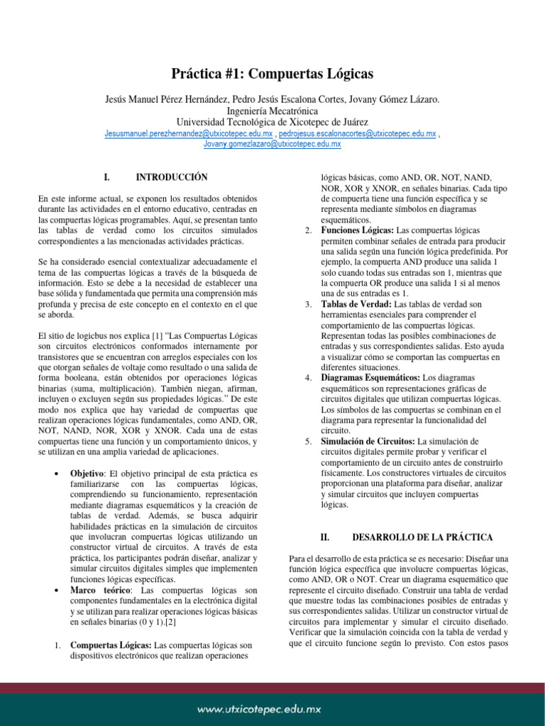Compuertas Logicas | PDF | Puerta lógica | Ingenieria Eléctrica