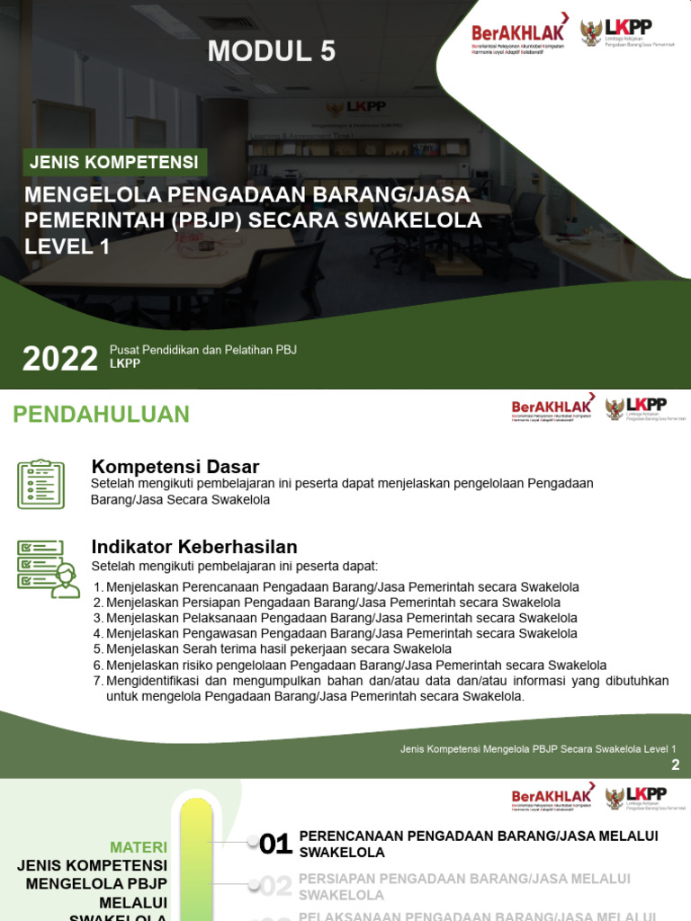BT - Modul 5 Mengelola PBJP Melalui Swakelola - JHP | PDF | Bisnis