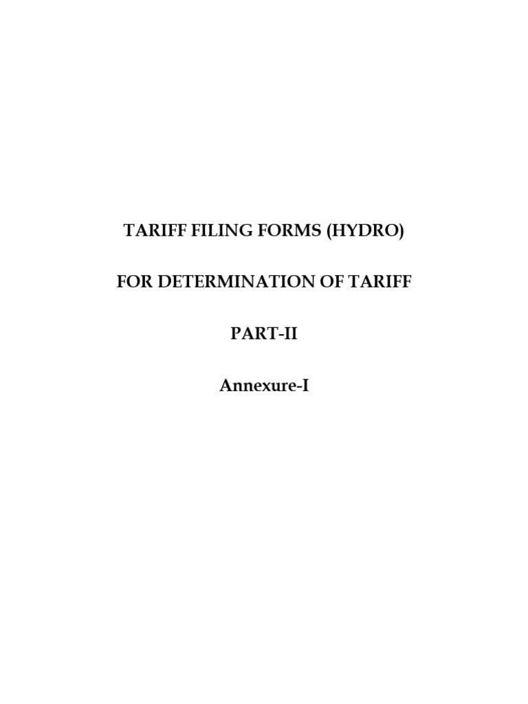 Tariff Calculation of Hydro | PDF