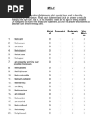 POMS Profile Questionnaire | PDF | Emotions | Psychology
