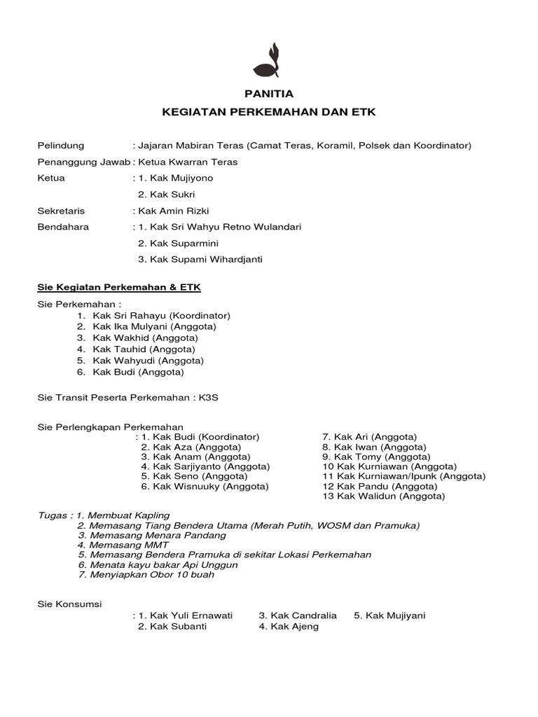 Perkemahan & ETK 2023 | PDF