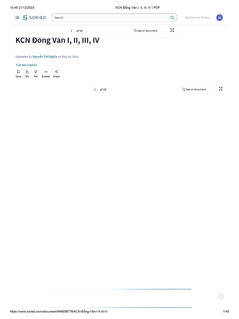 Kcn Đồng Văn I, Ii, Iii, Iv: Nguyễn Thế Nghĩa Full description | PDF