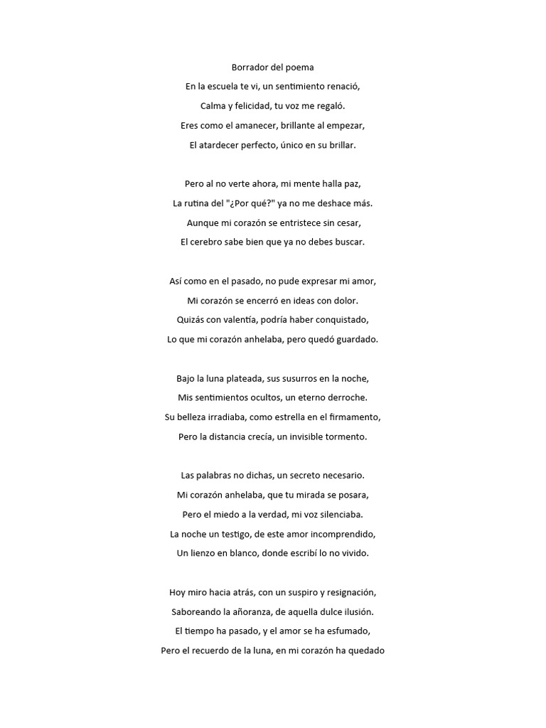 Borrador Del Poema Pdf