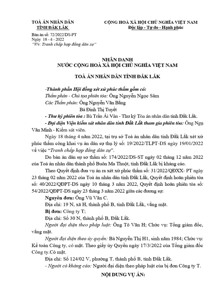 2022-04-18 Bas 72 - 2022 - DS-PT VV Tranh Chap HD Dan Su (Hop Dong Song Vu, Tien Tam Giu Khong ...