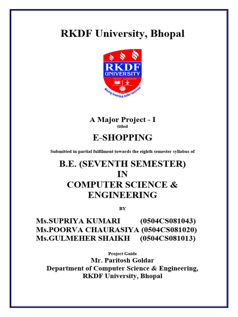 Major Project Synopsis Format For CS IT | PDF