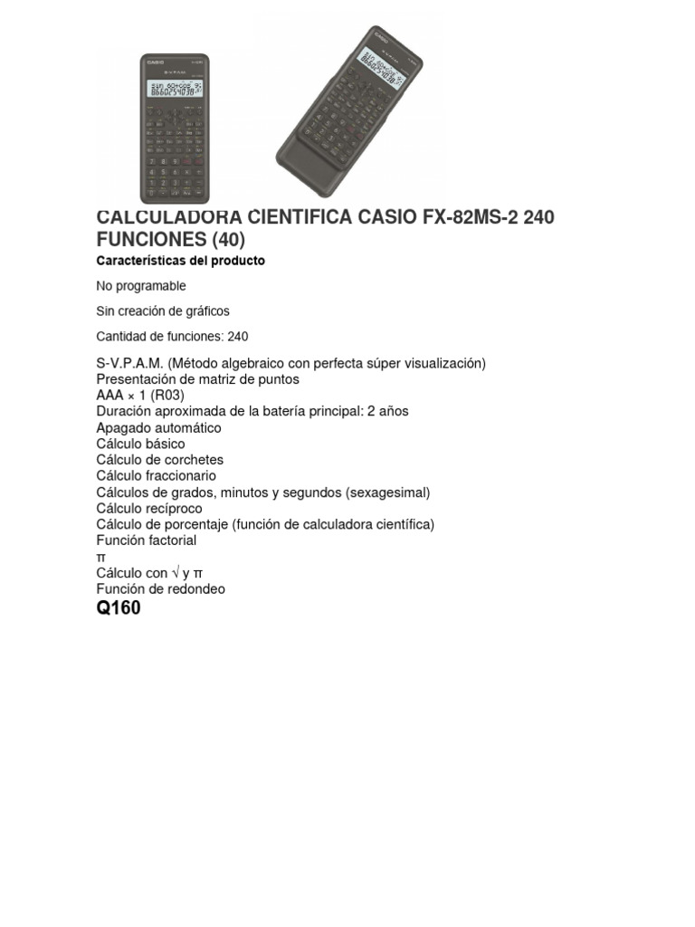 Comparativa de Calculadoras Científicas | PDF
