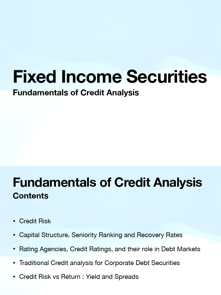 Chapter 6 - Fundamentals of Credit Analysis | PDF | Bond Credit Rating | Credit Rating