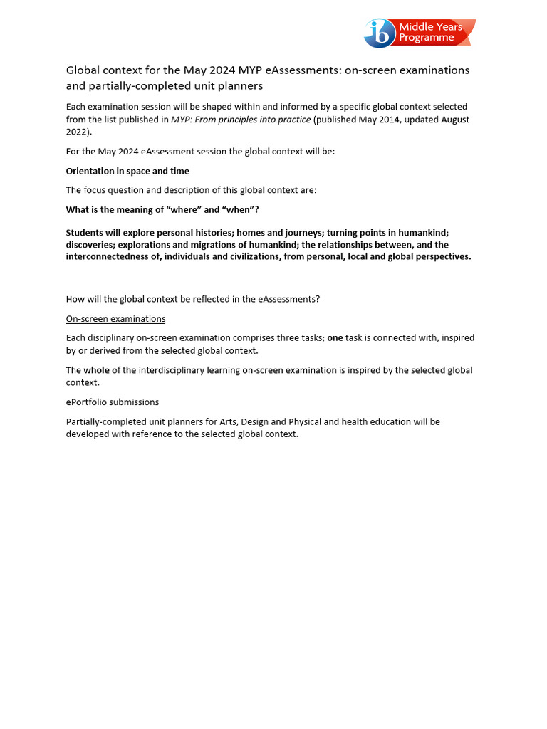 Myp GC 2024 | PDF