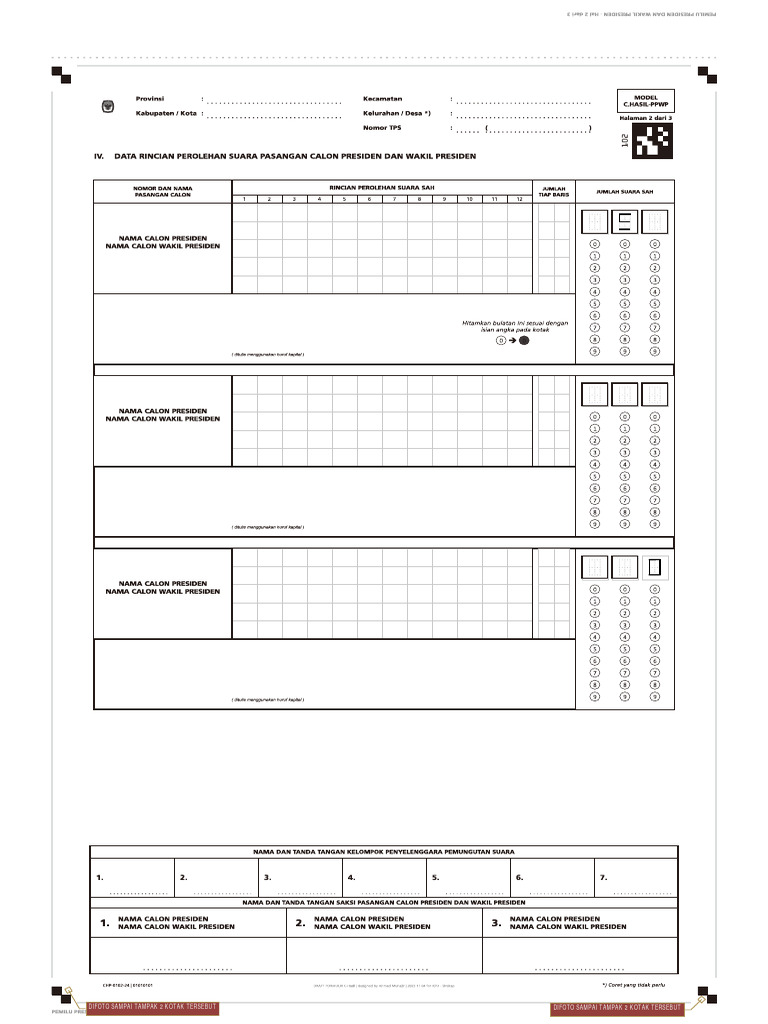 2a. C Plano PPWP Penghitungan Suara Omr | PDF