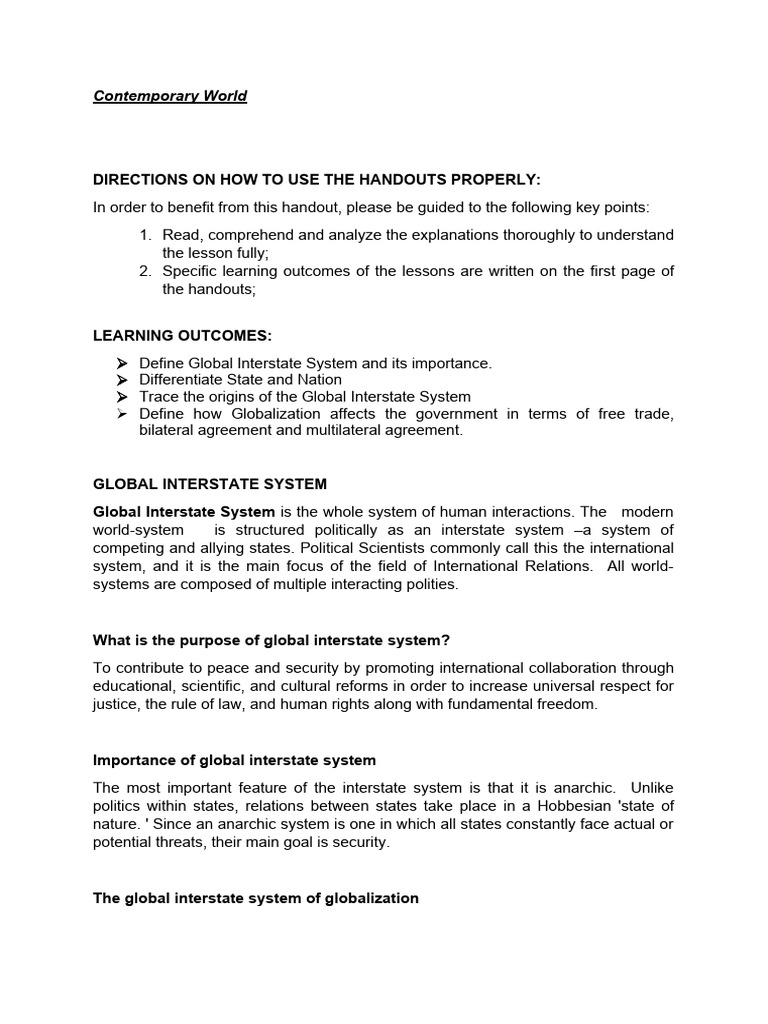 Global Interstate System Guide | PDF