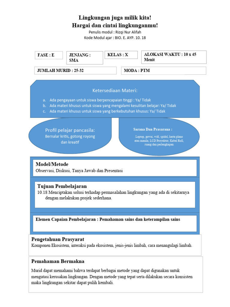 Modul Ajar Biologi Kelas X | PDF Modul Ajar Biologi Kelas X | PDF