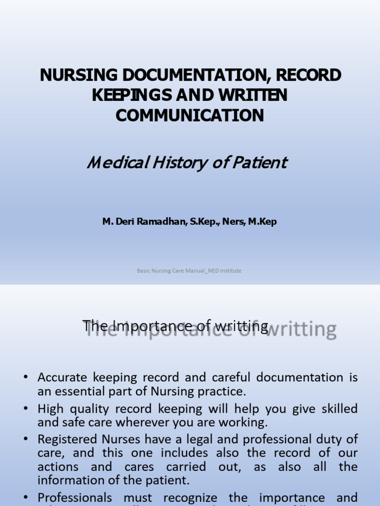 Nursing Documentation, Record Keepings and Written Communication | PDF ...