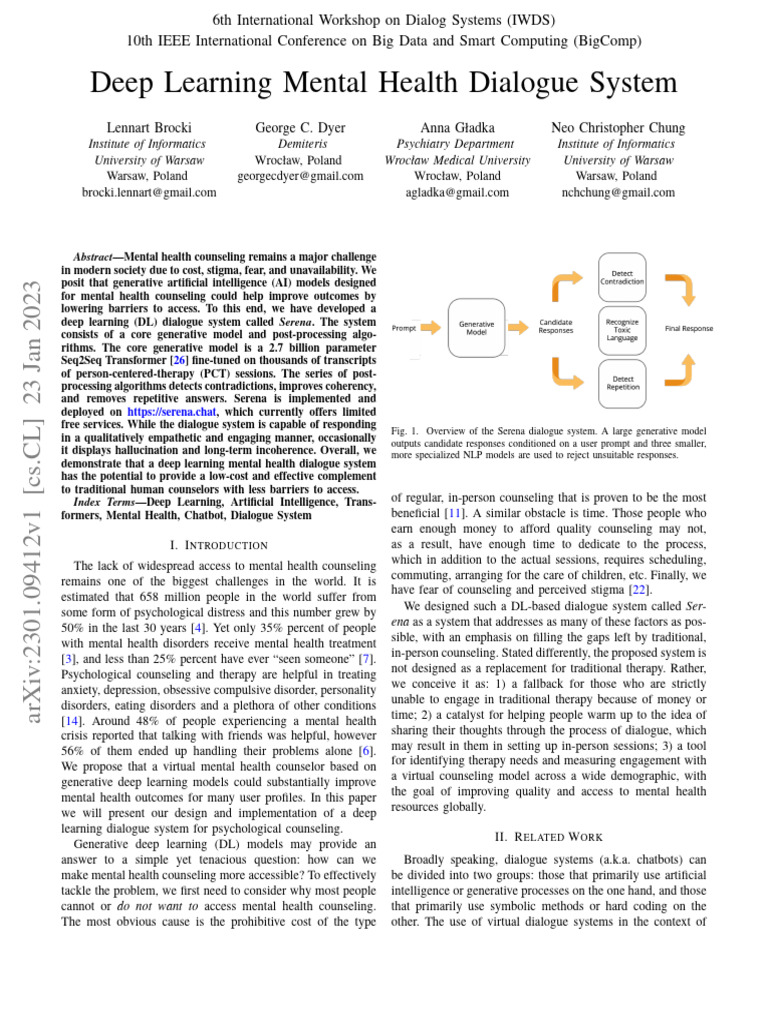 Deep Learning Mental Health Dialogue System | PDF | Psychotherapy ...