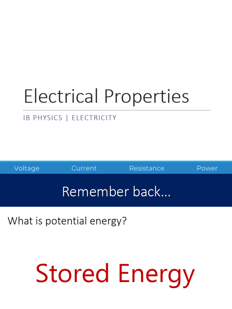 Electricity 1 Electrical Properties Complete | PDF | Voltage ...