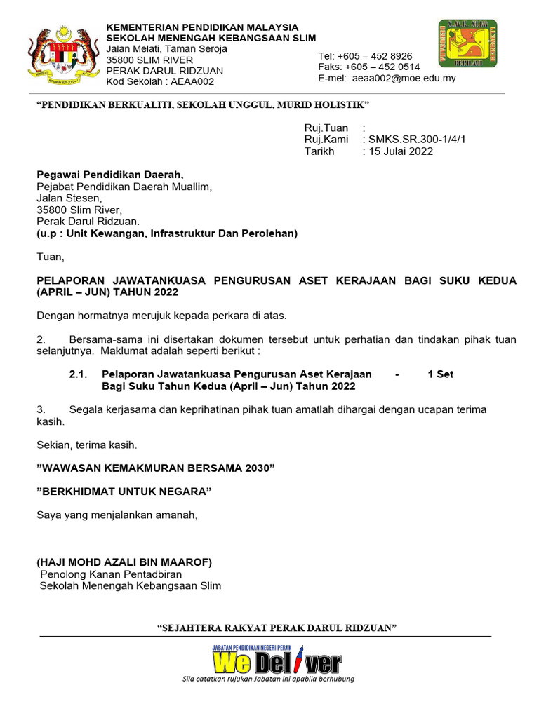 Format Surat (Aset) ) | PDF