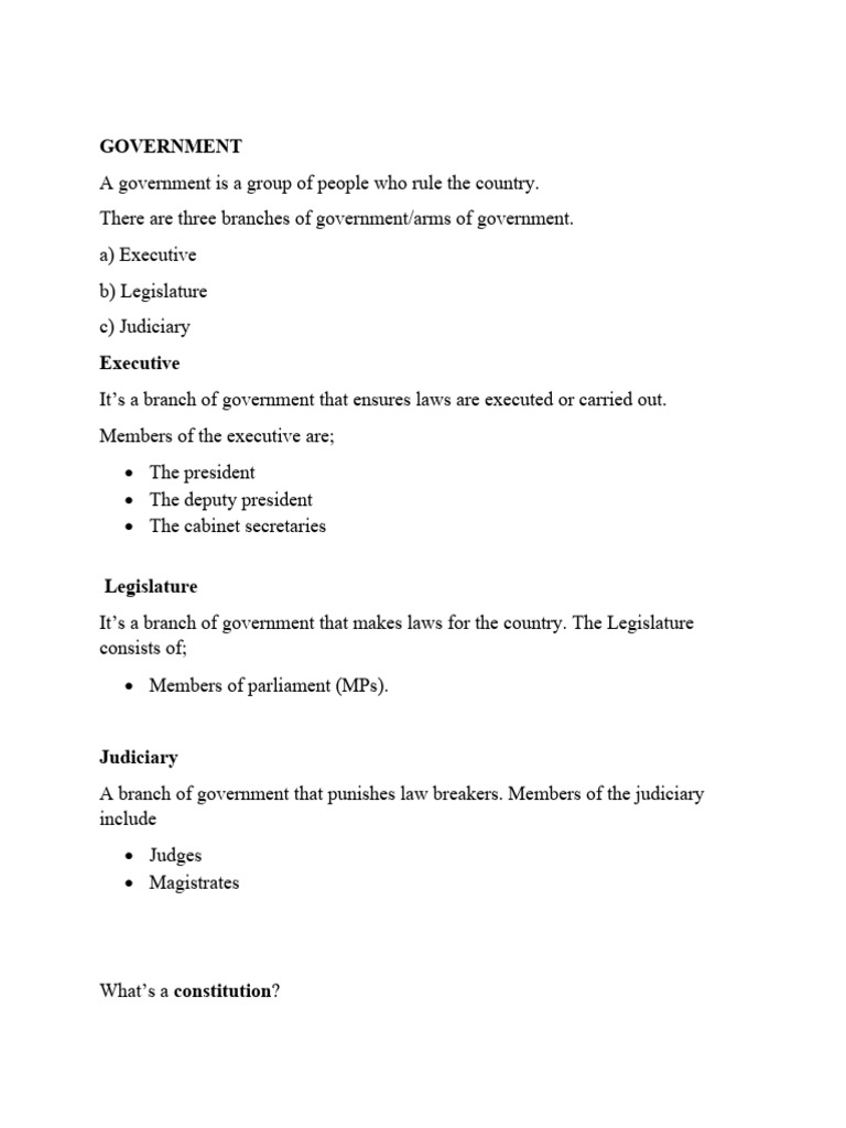 Government and Types of Government | PDF | Separation Of Powers ...
