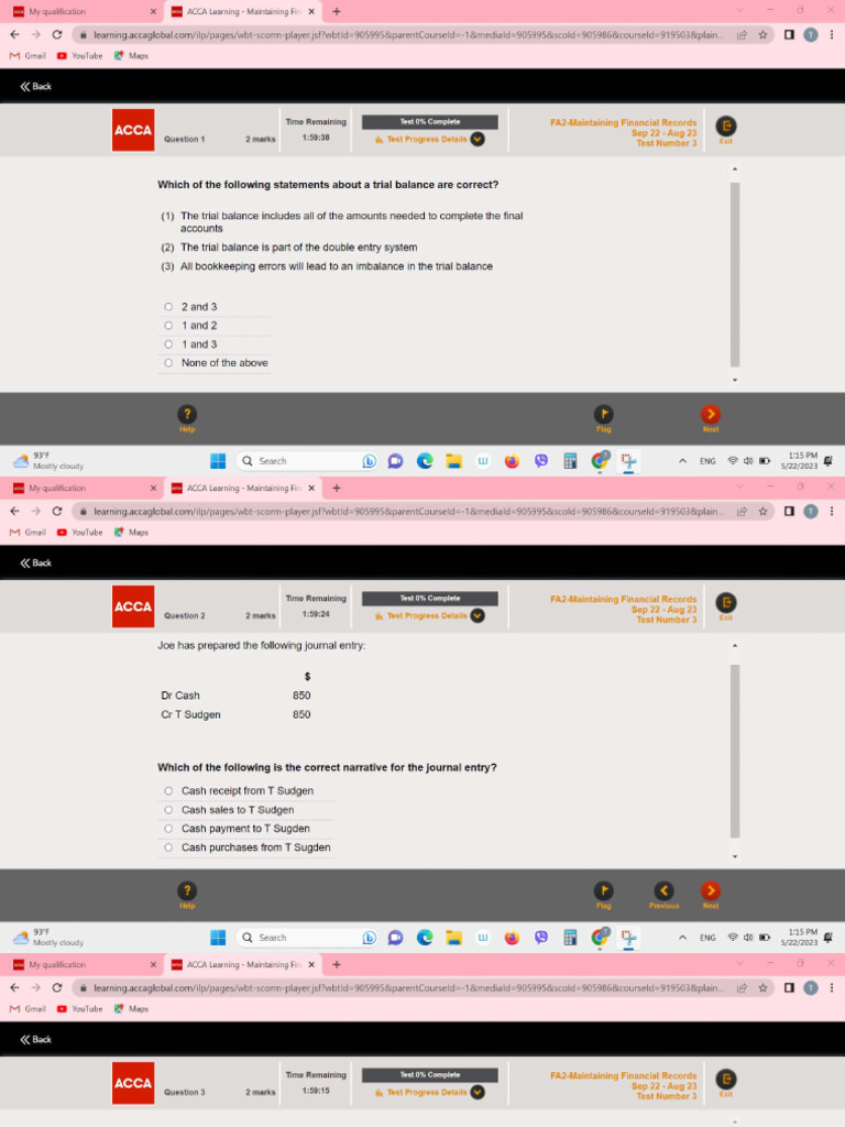 ACCA FA2 Test 3 | PDF