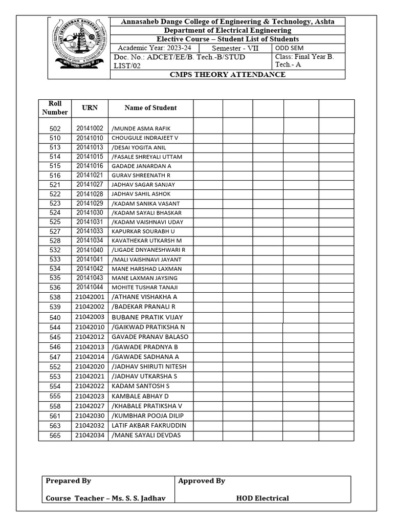 Theory Class A CMPS ATTENDANCE | PDF Theory Class A CMPS ATTENDANCE | PDF