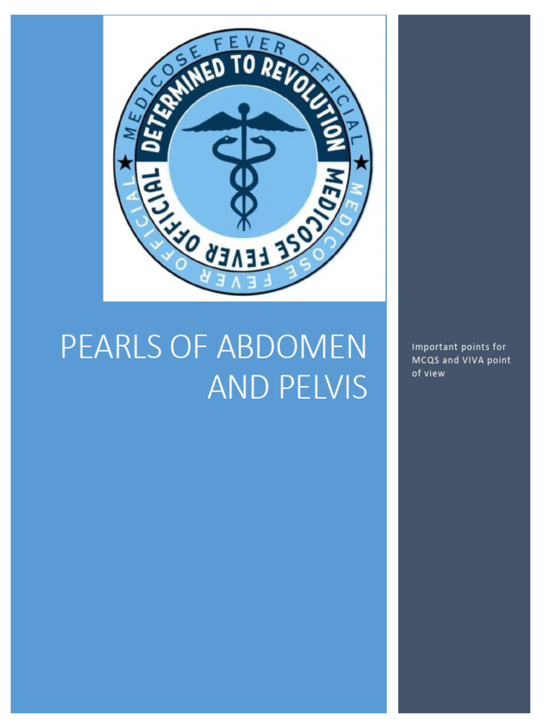 Abdomen and Pelvis Pearl Points by Medicose Fever Team | Download Free ...